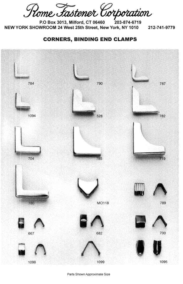 Corners and Binding End Clamps